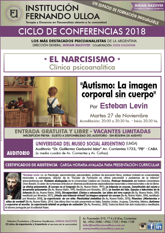 Autismo: La imagen corporal sin cuerpo – Esteban Levin – Institución ...